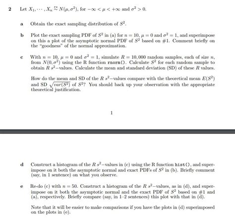 Solved Let X Xn rs N µ σ for