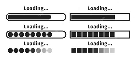 Premium Vector Loading Bar Icon Set Vector Load Progress Indicator Symbol Collection