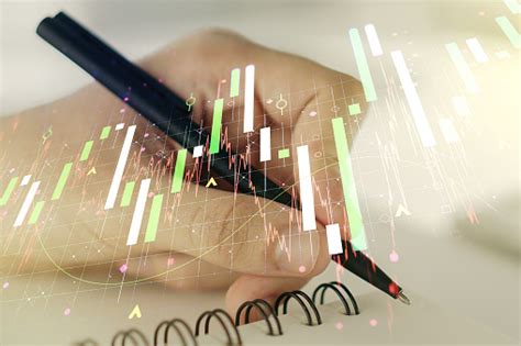 배경 은행 및 회계 개념에 노트북에 손으로 쓰기와 추상적 인 창조적 인 금융 다이어그램의 이중 노출 검사 보기에 대한 스톡 사진 및 기타 이미지 Istock