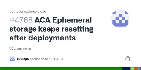 Aca Ephemeral Storage Keeps Resetting After Deployments · Issue 4768 · Dotnetarcade Services