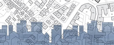 도시 경관이 있는 부동산 개념 건물과 토지 구획이 있는 영토의 가상 지적 지도 위에 주거용 건물 토지 등록 개념 개념에 대한 스톡 벡터 아트 및 기타 이미지 Istock