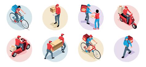 Delivery Compositions Set 12696777 Vector Art At Vecteezy