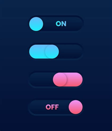 Premium Vector Dark Mode On Off Toggle Slider Switch Web User Interface Elements
