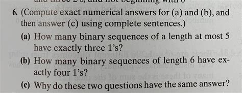 Solved 6 Compute Exact Numerical Answers For A And B Chegg Com