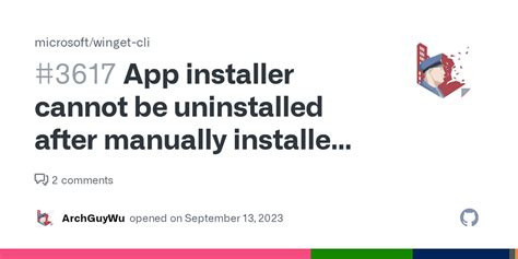 App Installer Cannot Be Uninstalled After Manually Installed On Windows