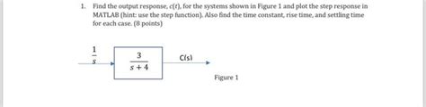 Solved 1 Find The Output Response Ct For The Systems