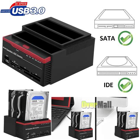 Sata Ide Hard Disk Drive Hdd Docking Station Clone Usb Hub Card Reader Ebay