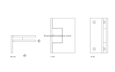 Glass Door Hinge Free Cad Drawings