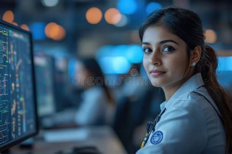 woman in professional attire working at computer in modern office