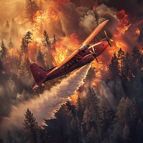 premium photo 3d rendered photo of plane trying to put out wildfire