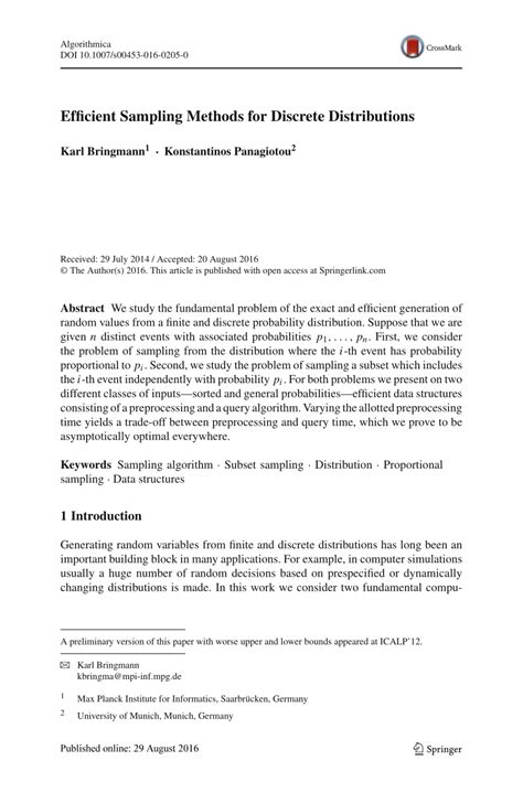 pdf efficient sampling methods for discrete distributions