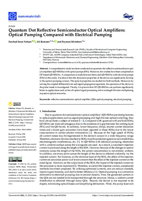 Pdf Quantum Dot Reflective Semiconductor Optical Amplifiers Optical Pumping Compared With