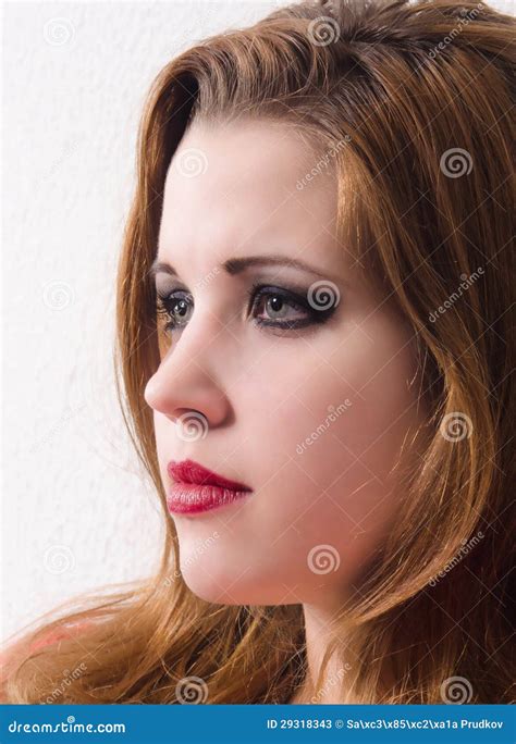 Portrait Of The Beautiful Pale Girl With Long Hair Stock Image Image Of Lady Pale 29318343