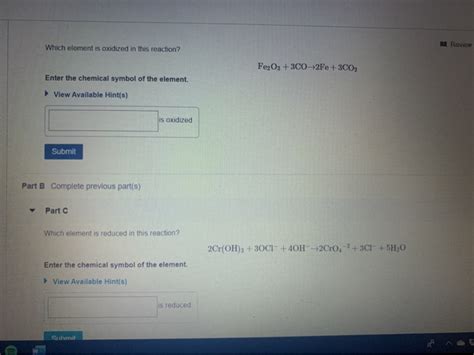 Solved Part A What Is The Oxidation State Of An Individual Chegg Com