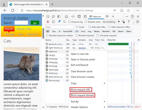 Network Request Blocking Tool Microsoft Edge Developer Documentation Microsoft Learn
