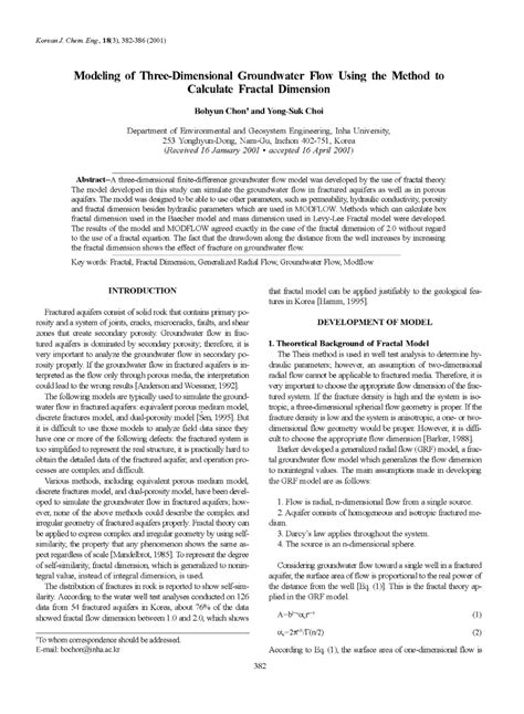 Pdf Modeling Of Three Dimensional Groundwater Flow Using The Method To Calculate Fractal Dimension