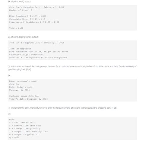 Solved 726 Lab Program Online Shopping Cart Part 2