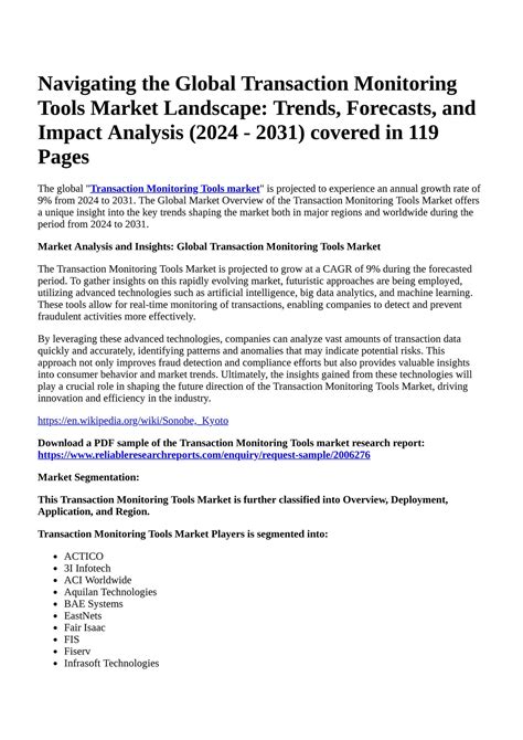 Reportprime Navigating The Global Transaction Monitoring Tools Market Landscape Trends