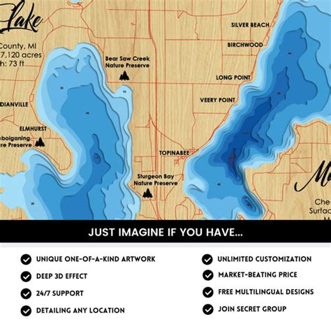 Burt Lake And Mullett Lake Laser Map Files 9 Layers Svgaidxfpdf