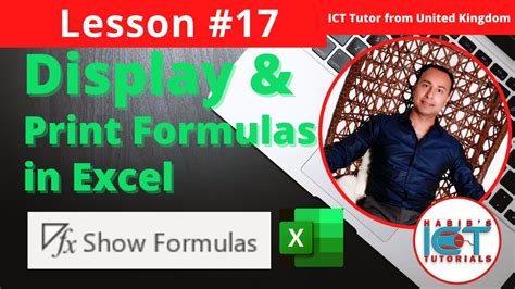 Lesson 17 How To Print Spreadsheet Showing The Formulas And Functions In Excel Free Excel
