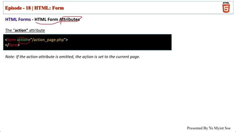 Html 64 Form Action And Target Attr Youtube
