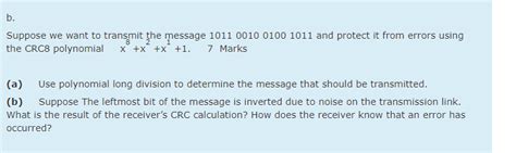 Solved B Suppose We Want To Transmit The Message 1011 0010