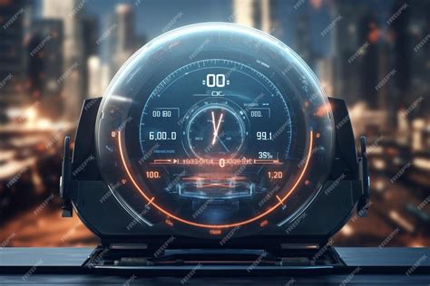 Premium Photo D Rendering Robot With Hud Graphic Display