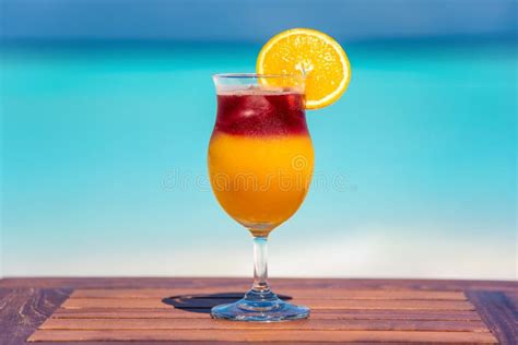 Sex On The Beach Cocktail On Wooden Table At The Beach Stock Photo Image Of Cool Cocktail