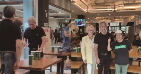 젠슨 황 대만 출장 중 드링크스토어 매장 방문