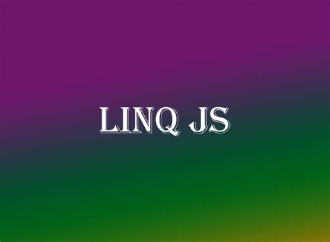 Linqjs Tutorial 01 — Nodejs With Lambda Expression Install Sum Avg Min Max Select By