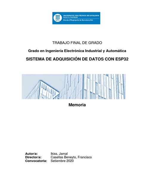 Sistema De Adquisicion De Datos Con Esp32 Jamal Ikiss Pdf