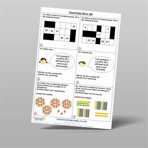 Year 1 Count From 50 To 100 Reasoning And Problem Solving Resource Classroom Secrets