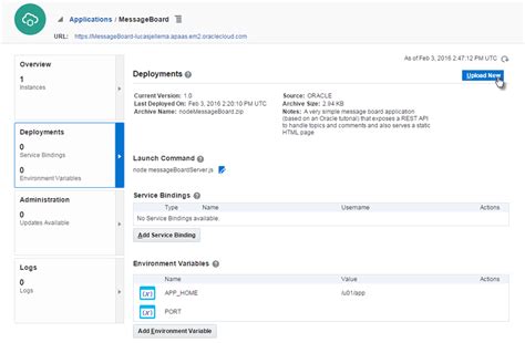 Deploying A Nodejs Application To The Oracle Application Container