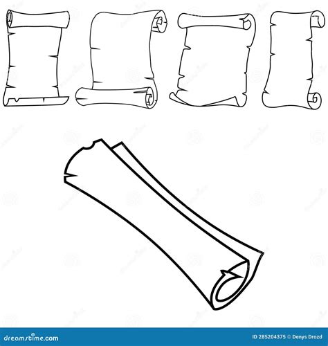 Scroll Paper Icon Vector Set Parchment Illustration Sign Collection Chronicle Symbol Or Logo
