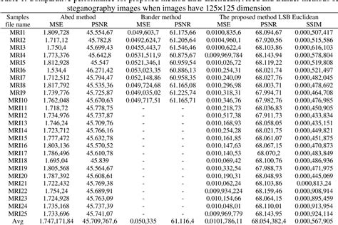 Table 1 From Secure Euclidean Random Distribution For Patients Magnetic Resonance Imaging