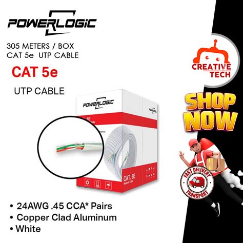Powerlogic 305 Meters Box Cat 5e Utp Cable Lazada Ph