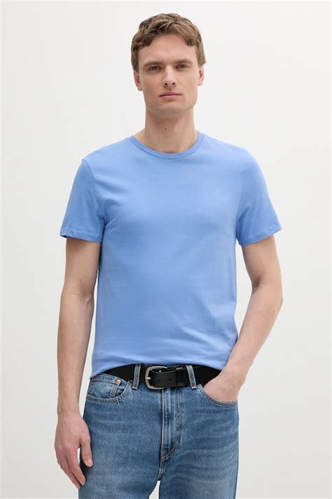 Домашна тениска от памук Calvin Klein Underwear 3 броя в синьо с