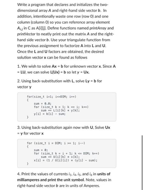 In This Programming Assignment You Will Use The LU Chegg