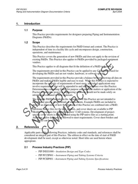 11 Purpose Pip Pic001 Piping And Instrumentation Diagram