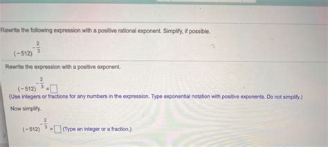 Solved Rewrite The Following Expression With A Positive