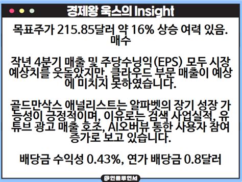 알파벳a 구글 주식 배당금과 주가 전망은 네이버 블로그