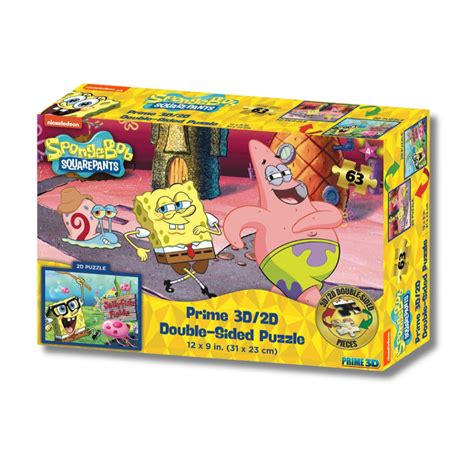 Spongebob Squarepants 3d 2d 100 Piece Double Sided Puzzle Nickelodeon