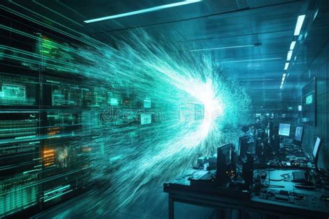 Visual Representation Of Digital Data Explosion In A Futuristic