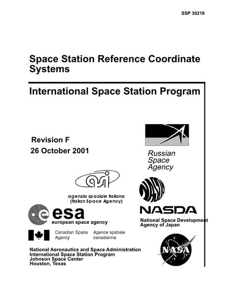 Space Station Reference Coordinate Systems Docslib