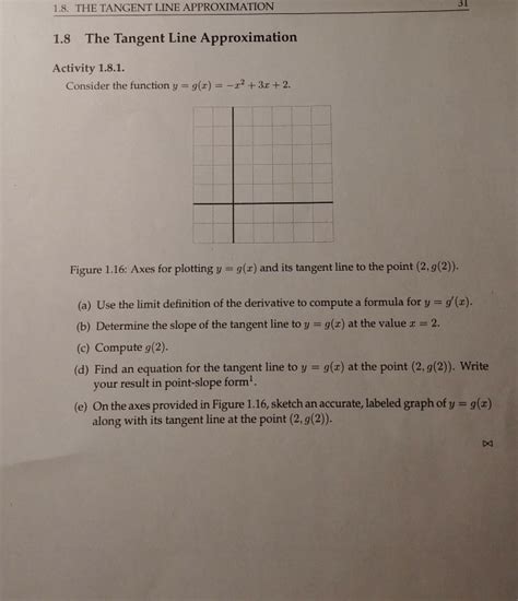 Solved THE TANGENT LINE APPROXIMATION The Chegg