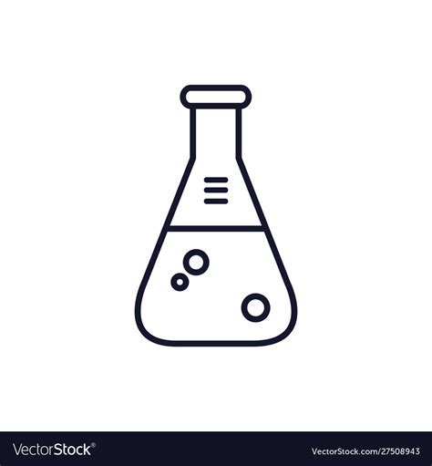 Isolated Laboratory Flask Icon Line Design Vector Image