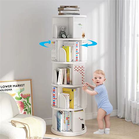 Rotating Bookshelf 360 Degree Revolving Bookcase Zwob