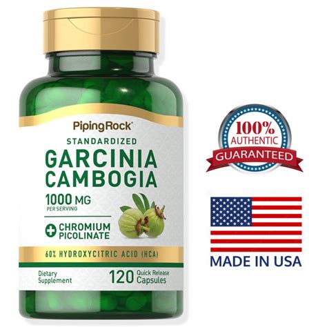 Piping Rock Garcinia Cambogia 1000mg Plus Chromium Picolinate Standardized Extract 120 Capsules