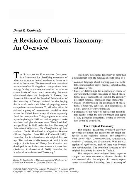 PDF Bloom S Taxonomy Revised DOKUMEN TIPS