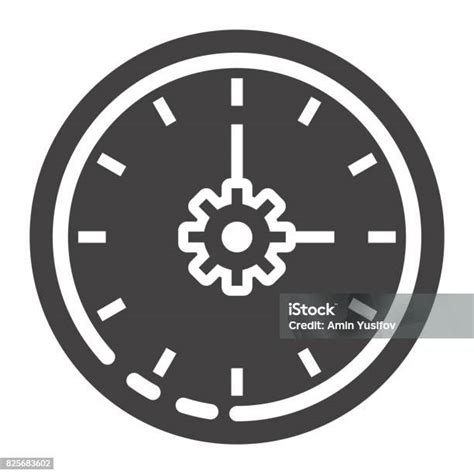 시간 관리 문자 모양 아이콘 서 장 훈과 개발 시계 표시 벡터 그래픽 흰색 배경 Eps 10 솔리드 패턴 가득 찬에 대한 스톡 벡터 아트 및 기타 이미지 Istock